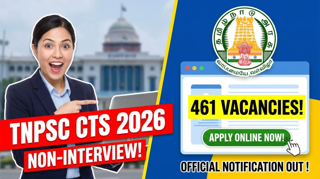 TNPSC CTS Non-Interview Recruitment 2026: 461 Vacancies Apply Online